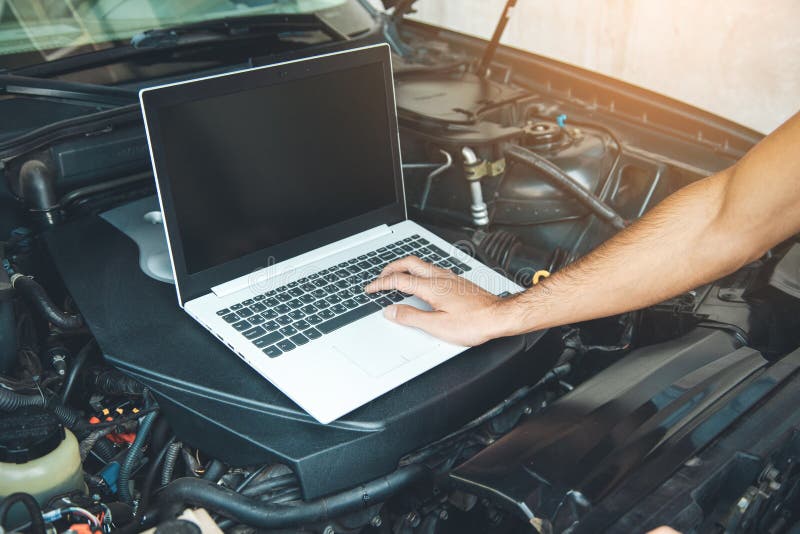 Computer Diagnostics of the Car. Stock Photo - Image of motor ...