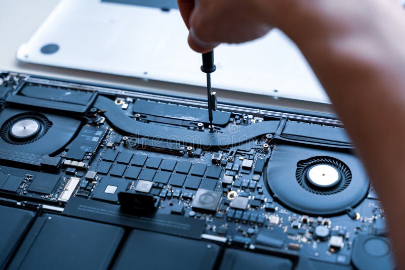 Computer Diagnostics. Maintenance Repair Engineer Support Stock Photo ...