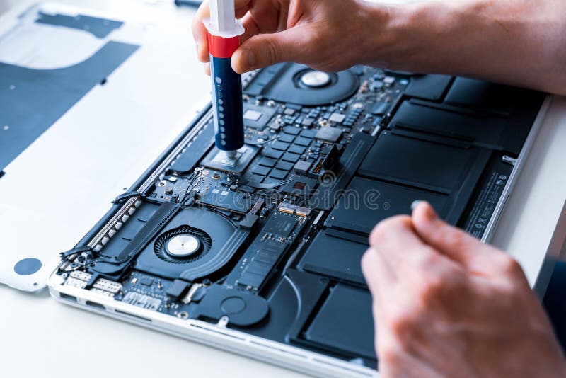 Computer Diagnostics. Maintenance Repair Engineer Support Stock Image ...