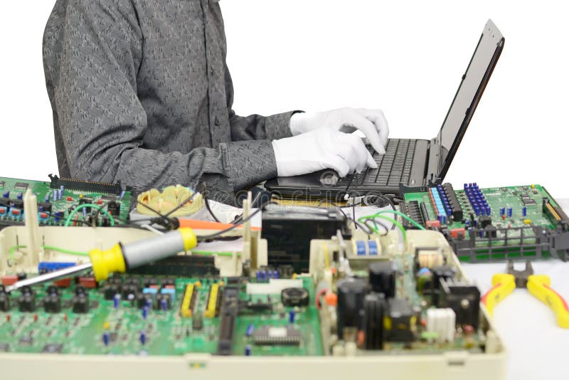 Computer Diagnostics . Work on Computers . Stock Image - Image of ...