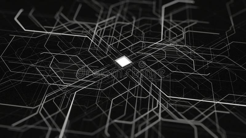 Computer Diagram of Moving Networks of Internet. Animation Stock Photo ...