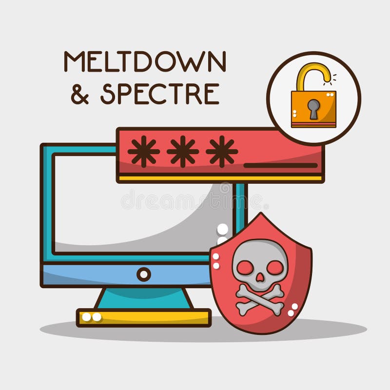 Computer with Digital Code and Skull Warning Stock Vector ...