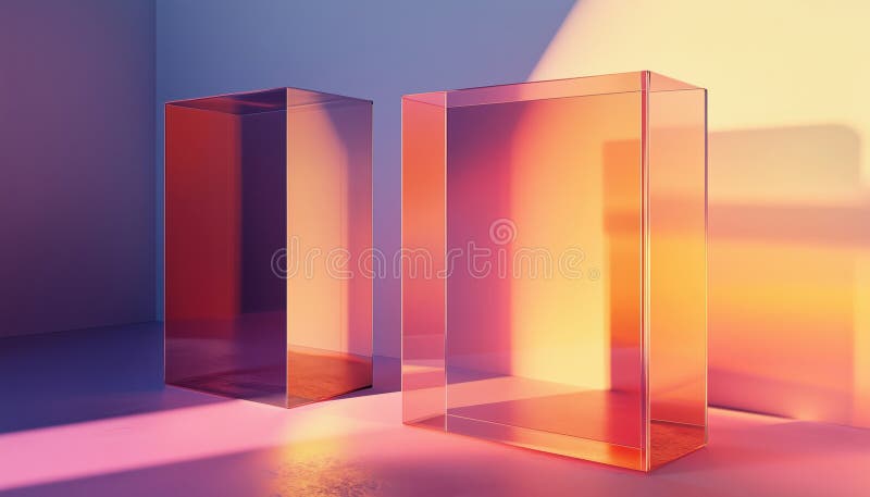 Computer Digital 3d Rendering of a Transparent Glass with Gradient ...