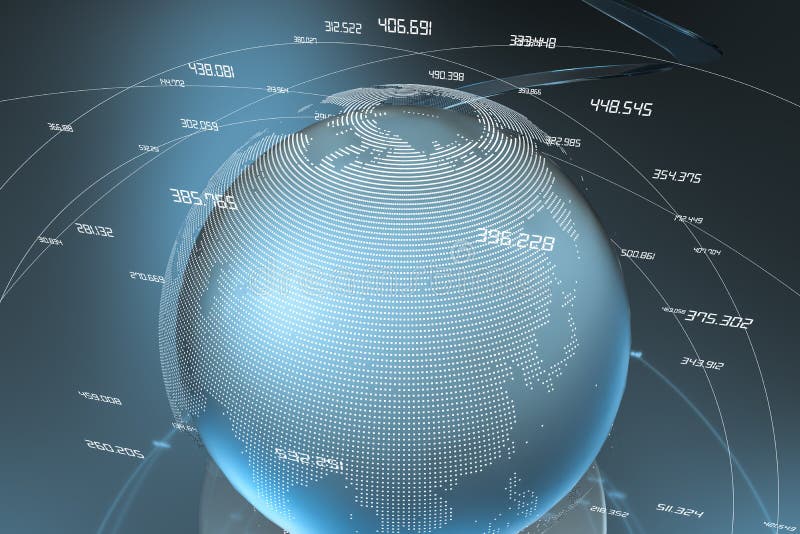 3d Rendering, Data and Earth Graphics Stock Illustration - Illustration ...