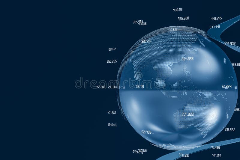 3d Rendering, Data and Earth Graphics Stock Illustration - Illustration ...