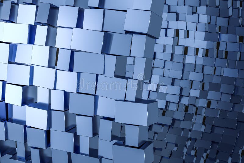3d Rendering, Cube Bricks Abstract Background, Dark Background Stock ...