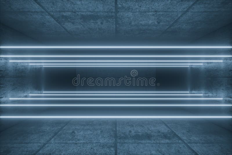 3d Rendering, Glowing Magic Lines in Anbanoned Room, Dark Background ...