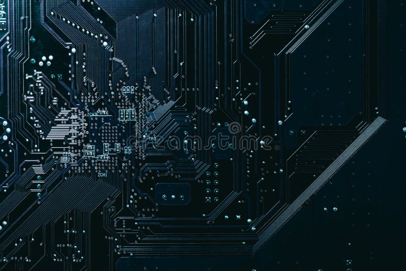 Digital Microprocessor. Computer Controller Circuit Board Closeup Main ...