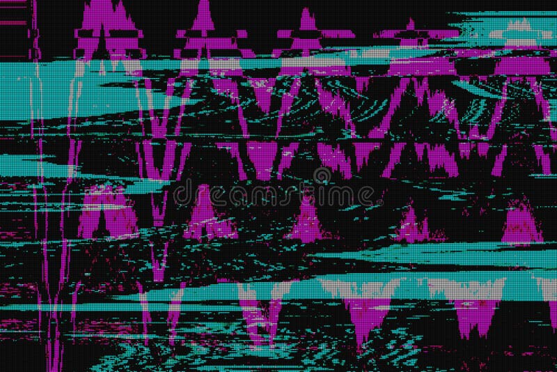 Computer Digital Glitch Abstract Background, Graphic Stock Illustration ...