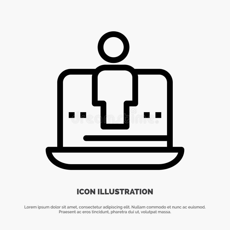 Computer, Digital, Laptop, Technology, Marketing Line Icon Vector Stock ...