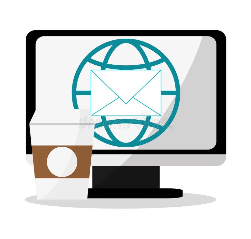 Computer and Digital Marketing Design Stock Vector - Illustration of ...