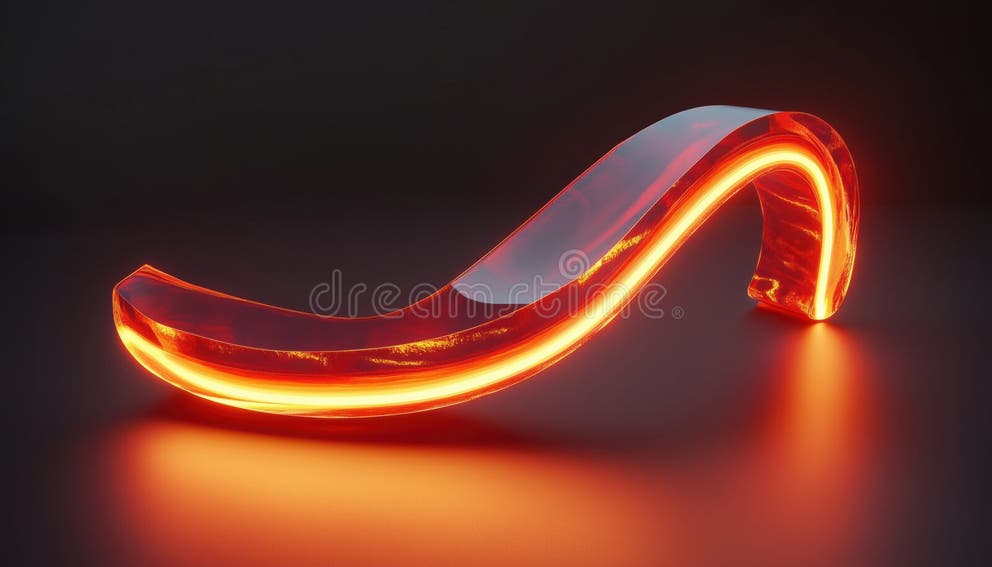 Computer Digital Renderings of Glowing Neon Twist Curves Stock Image ...