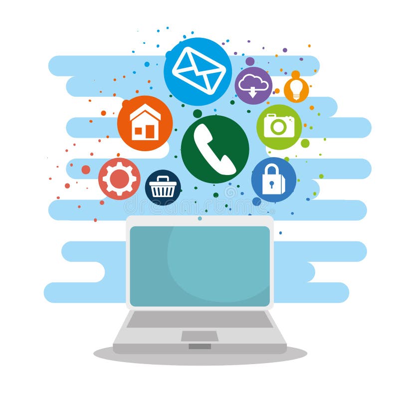 Computer Social Media Connection Digital Stock Vector - Illustration of ...