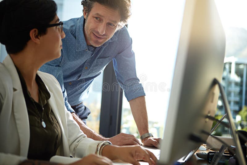 Computer, Digital Strategy and Office Worker People Conversation about ...