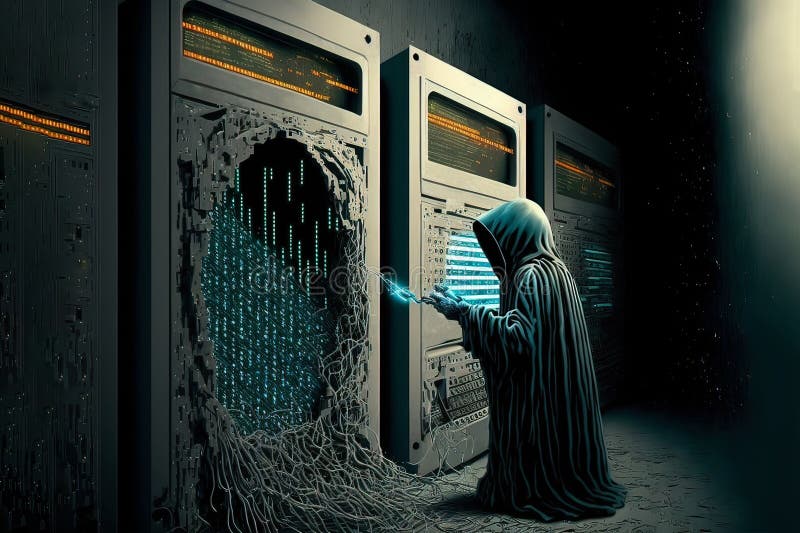 Computer and Digital Virus Threatening Concept. Generative AI Stock Illustration - Illustration ...