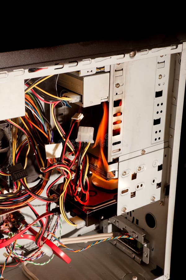 Computer burning stock image. Image of critical, fire - 19946151