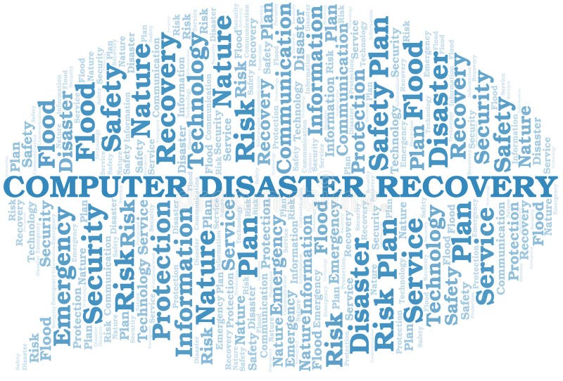 Computer Disaster Recovery Typography Vector Word Cloud. Stock Vector ...