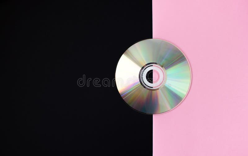 Computer-Disk on Pink Black Background. CD and DVD Background Concept ...
