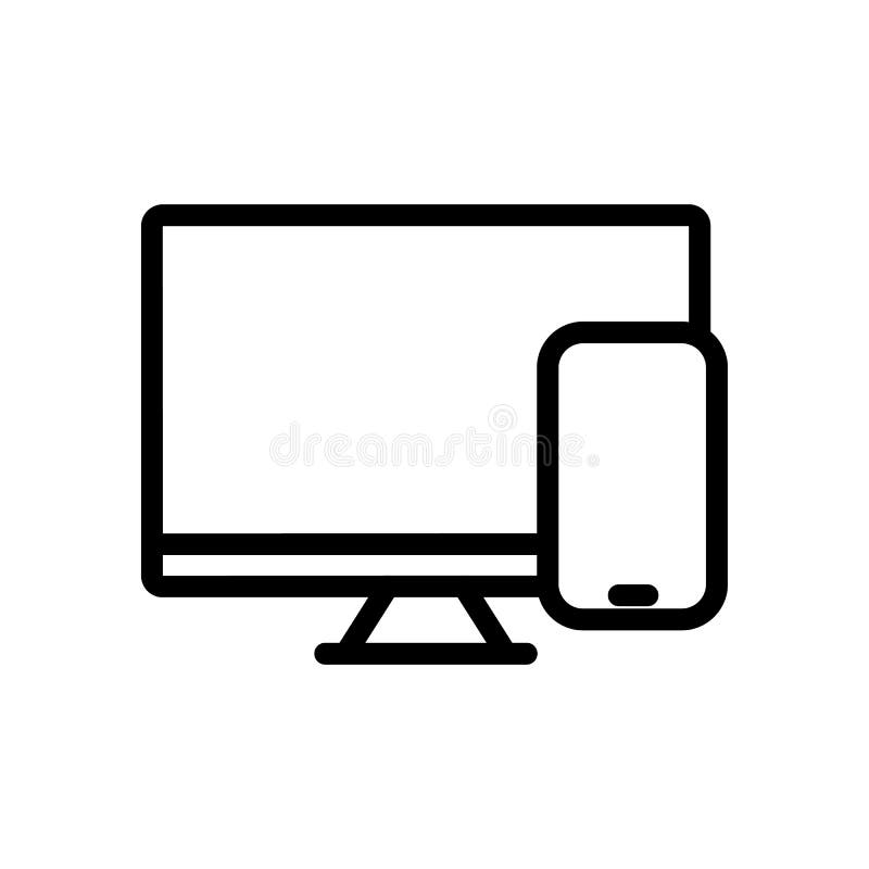 Computer Symbol Line Icon, Vector Illustration Stock Vector ...