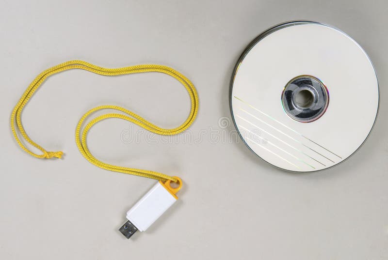 The Computer Disk and USB Flash Drive Stock Photo - Image of electronic ...