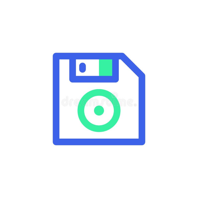 Diskette Line Icon. Memory Vector Illustration Isolated on White Stock ...