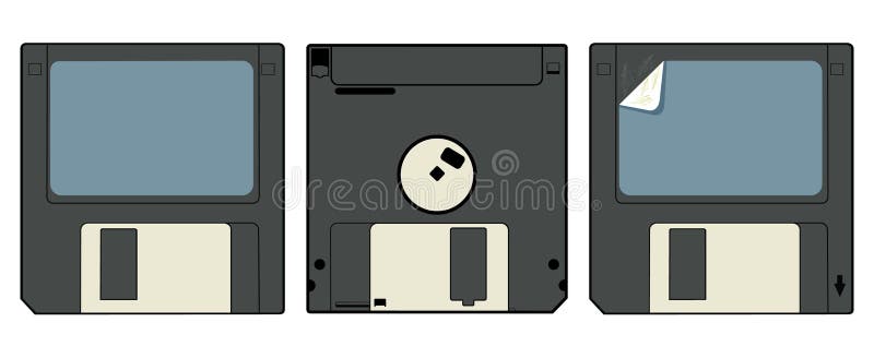 Computer Diskette Vector Retro Graphic Set Stock Vector - Illustration ...