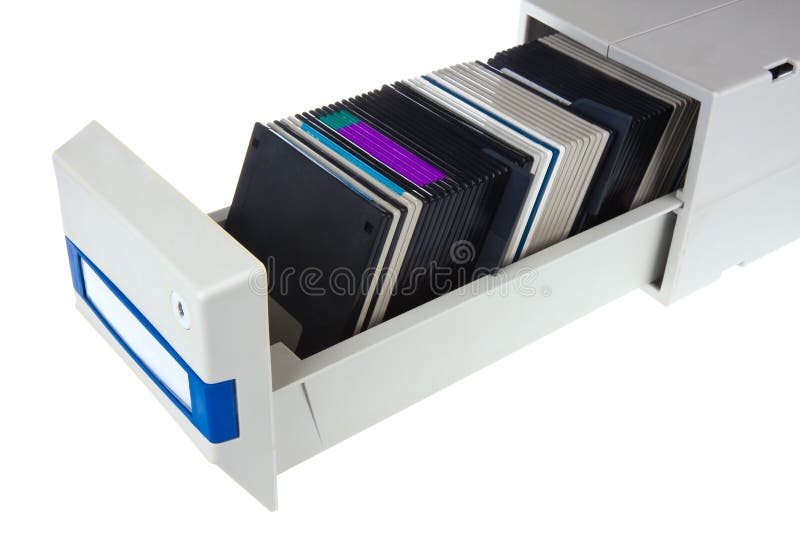 Computer Diskettes in a Storage Box Stock Photo - Image of magnetic ...