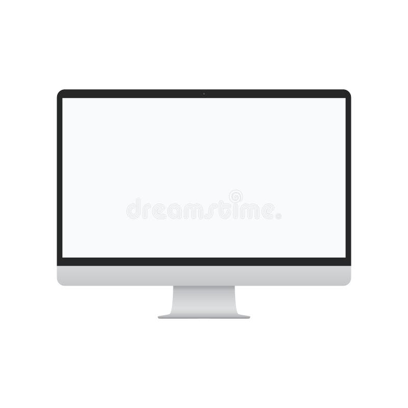 Computer Display with Blank Screen. Front View. Computer Screen ...