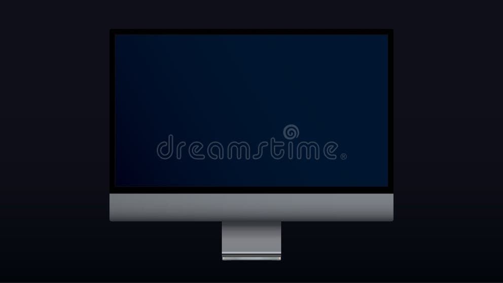 Realistic Computer Screen Mockup. Computer Monitor Mockup Banner. Screen with Black Screen ...