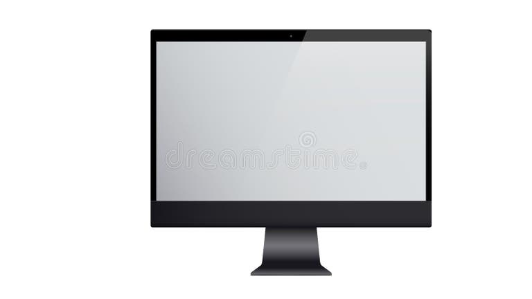 Realistic Computer Screen Mockup. Computer Monitor Mockup Banner. Screen with Black Screen ...