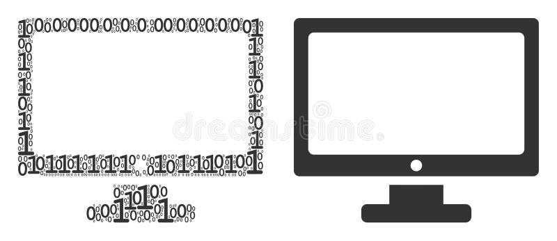 Computer Display Composition Of Binary Digits Stock Vector 9823
