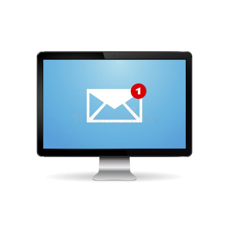 Computer Display with Email Letter on Screen Stock Vector ...