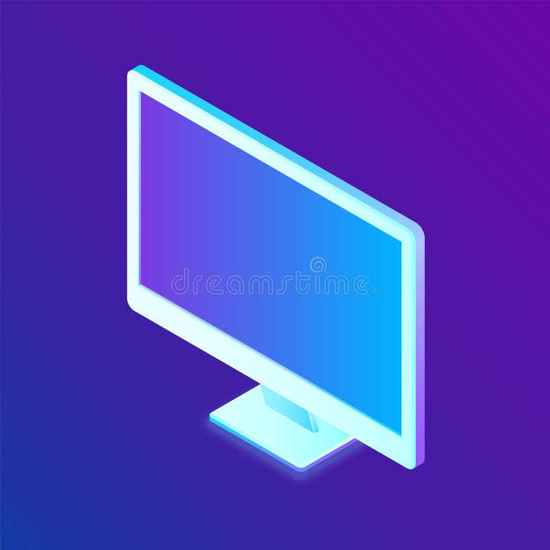Computer Display. Isometric Computer Display. Screen Computer Desktop ...