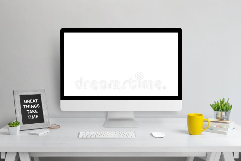 Computer Display Mockup. Web Design Presentation Template Stock Image ...