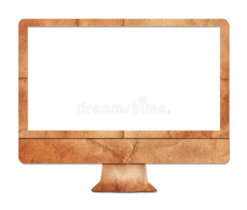 Computer Display Paper Craft Stock Illustration - Illustration of ...