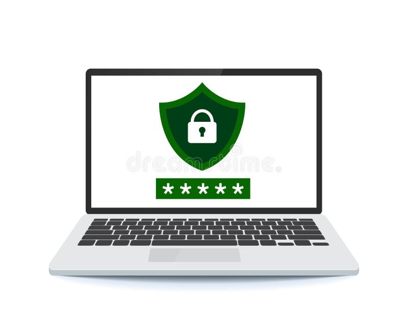 Computer Display Protective Screen. Protection Concept. Shield with a ...