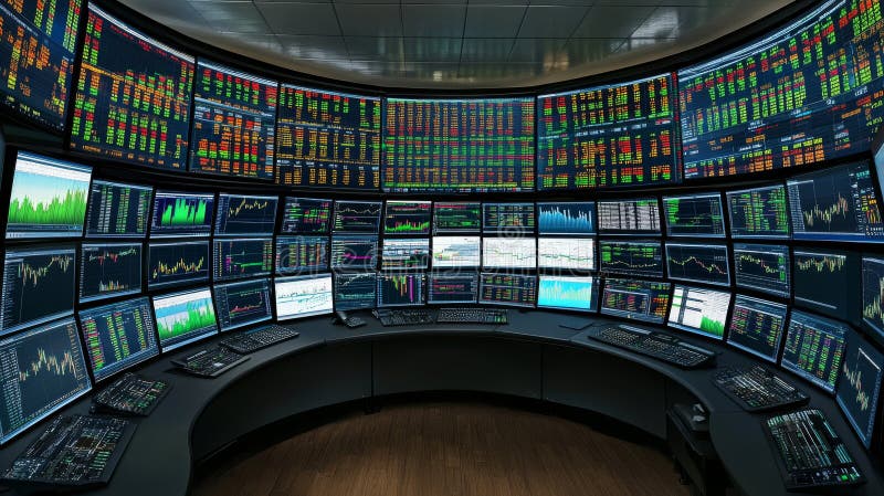 Computer Display Showing Multiple Graphs Data Visualizations Stock ...