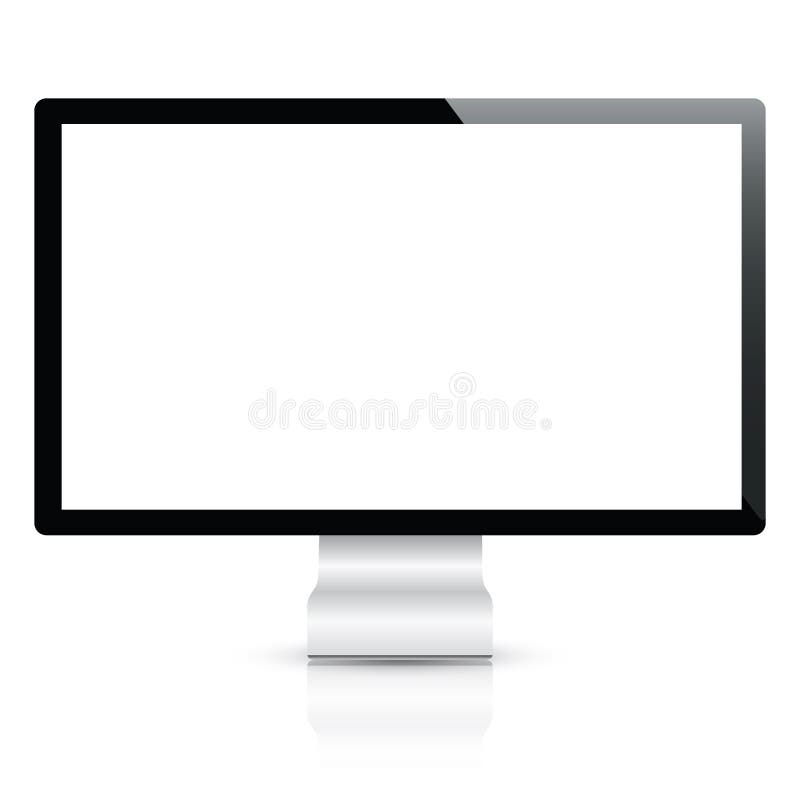Vector Computer Display Side View White B Stock Vector - Illustration ...