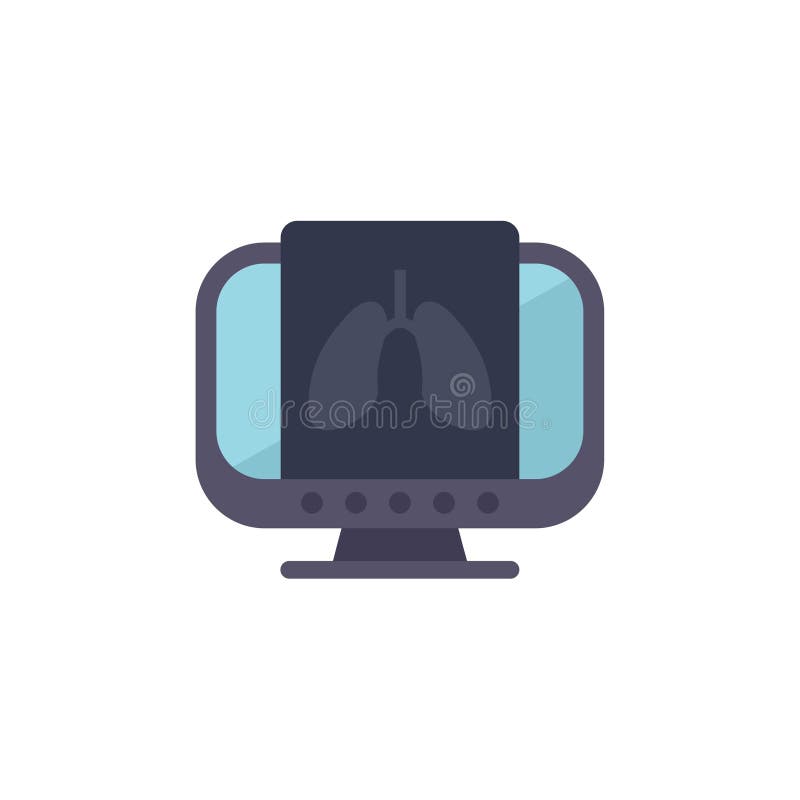 Computer Displaying Lungs X Ray on Screen Stock Illustration ...