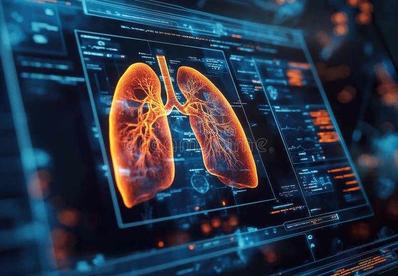 Computer Displaying Medical Images of the Lungs ,advanced Technology ...