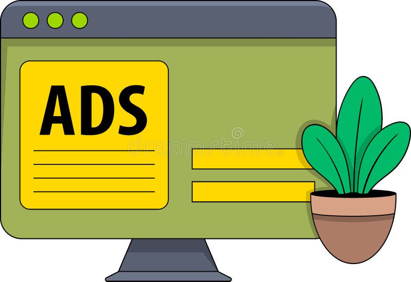 Computer Displaying Online Advertisements Illustration Stock ...