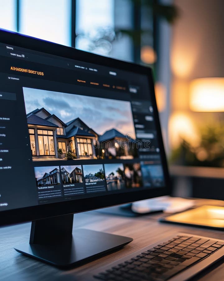 A Computer Displaying a Portfolio of Architectural Photographs in a ...