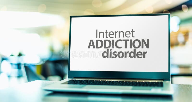 Computer Displaying the Sign of Internet Addiction Disorder Stock Image ...