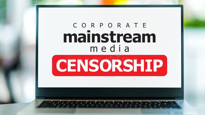 A Computer Displaying the Watchword: Mainstream Media Censorship Stock ...