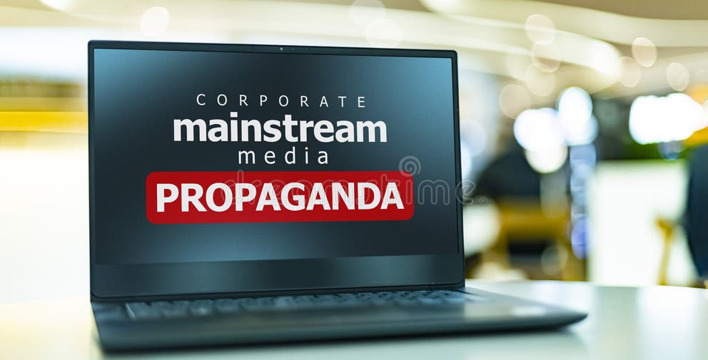 A Computer Displaying the Watchword: Mainstream Media Propaganda Stock ...