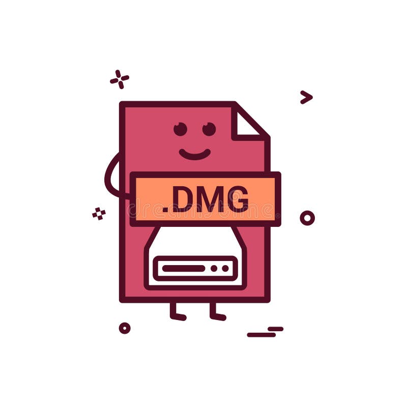 Computer Dmg File Format Type Icon Vector Design Stock Vector ...