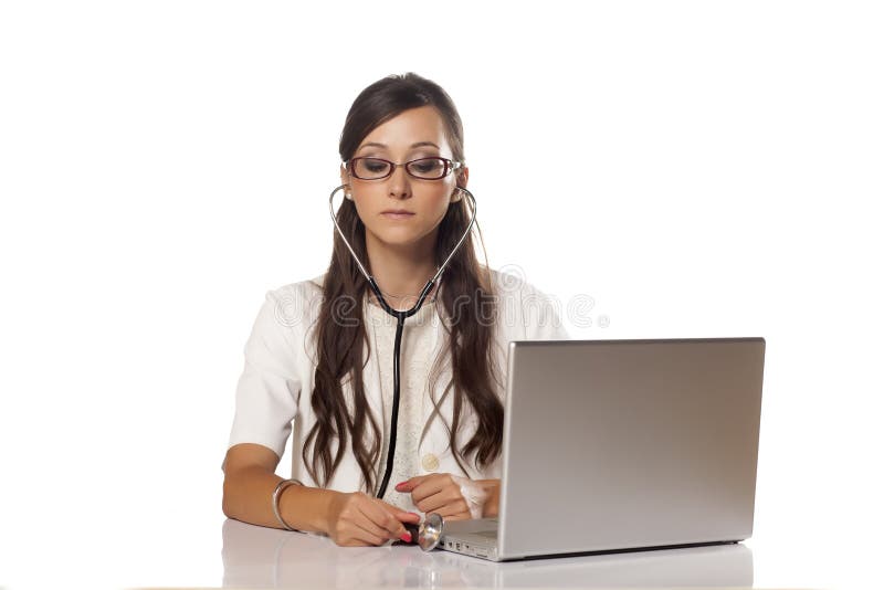 Computer doctor stock image. Image of hospital, device - 59592373