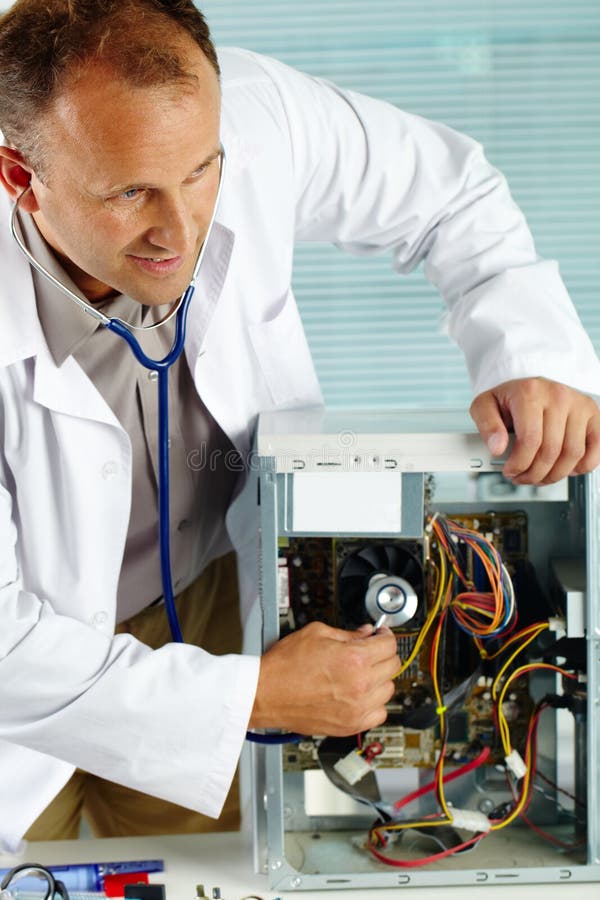 Computer doctor stock image. Image of wire, mature, open - 77304151