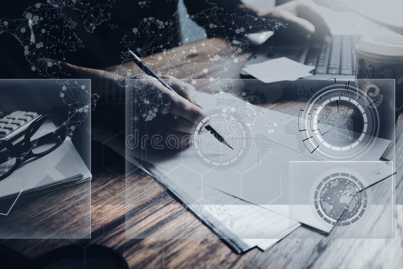 Computer and Document with Future Technology Stock Photo - Image of ...