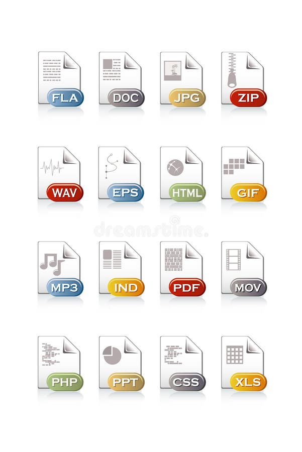 Computer document icon set stock vector. Illustration of symbol - 13550153